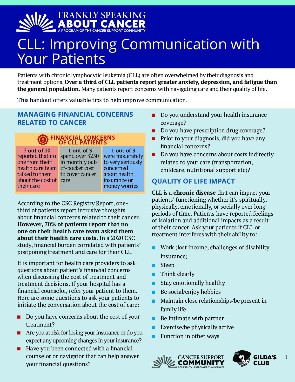 Chronic Lymphocytic Leukemia/Small Lymphocytic Lymphoma | Cancer ...