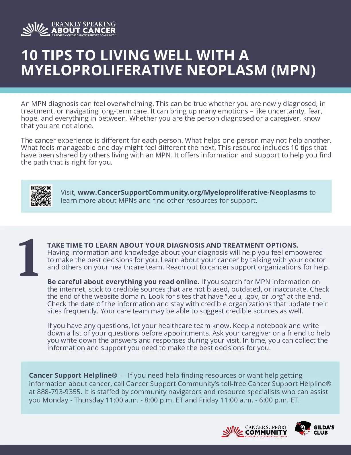 Myeloproliferative Neoplasms (MPNs) | Cancer Support Community